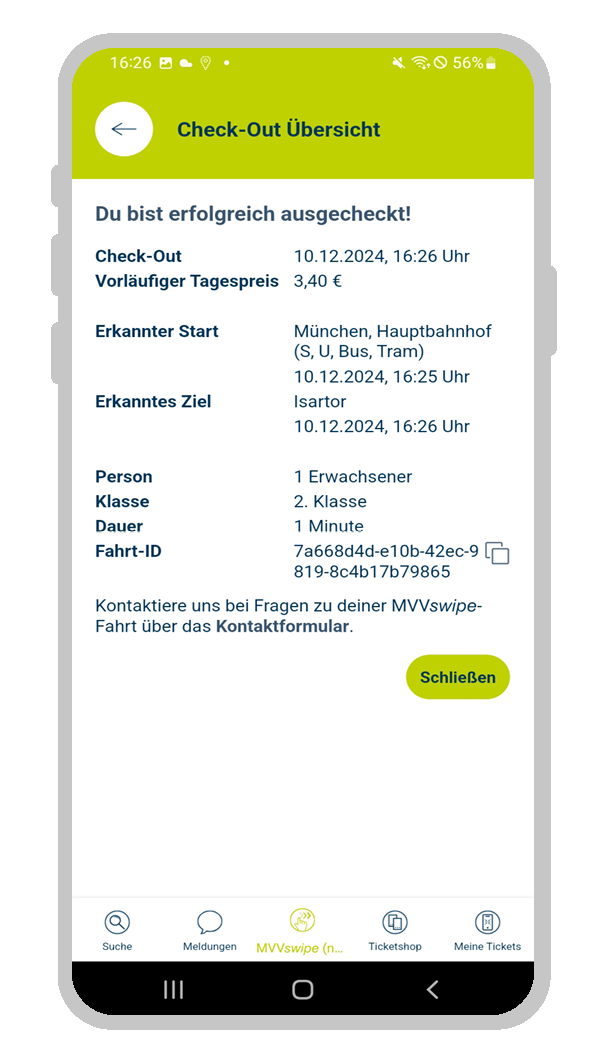 MVVswipe - Check-In/Check-out-System für München